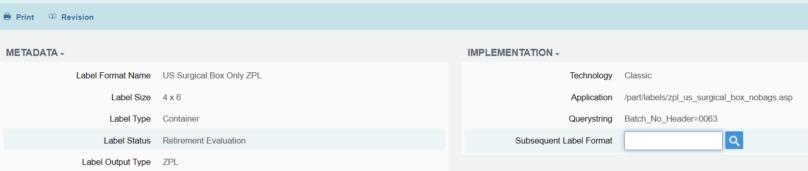 How to configure a chain of label formats or subsequent labels in Plex UX